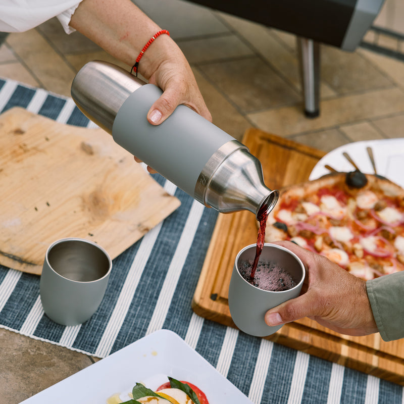 Parkside Flask - Wine Flask + Stemless Glasses | High Camp Flasks
