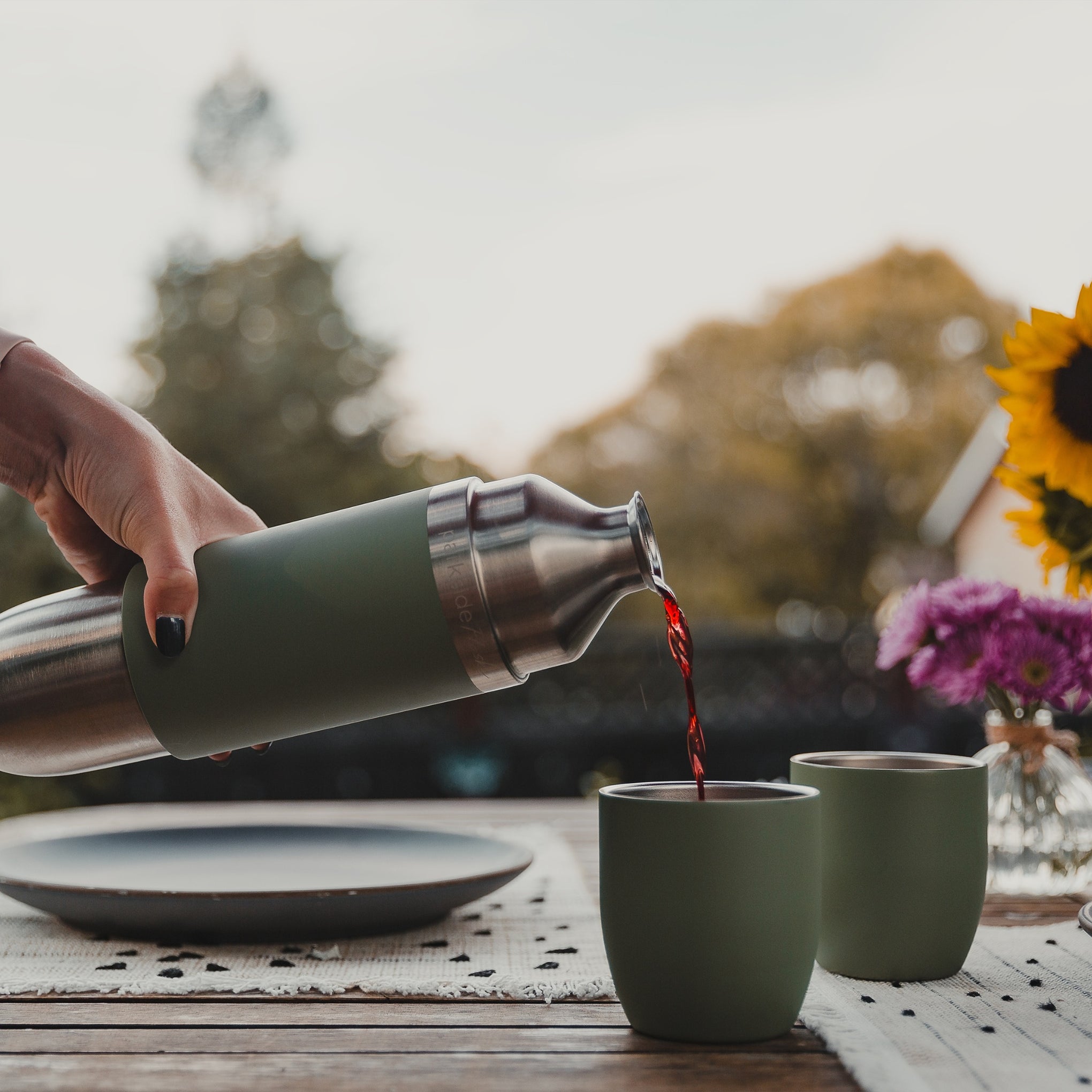 Parkside Flask - Wine Flask + Stemless Glasses | High Camp Flasks