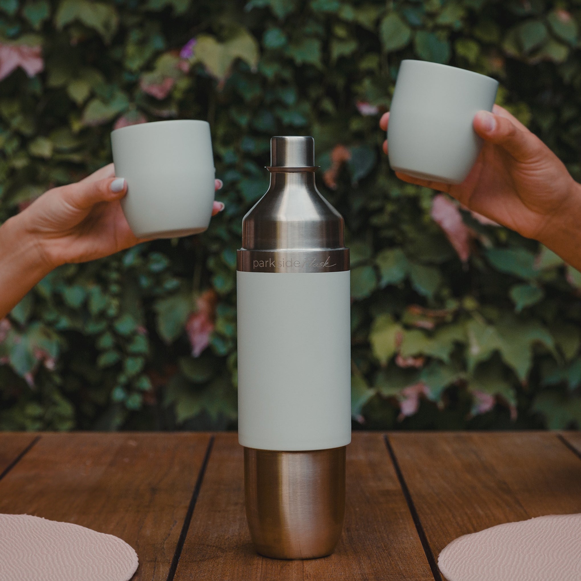 Parkside Flask - Wine Flask + Stemless Glasses | High Camp Flasks